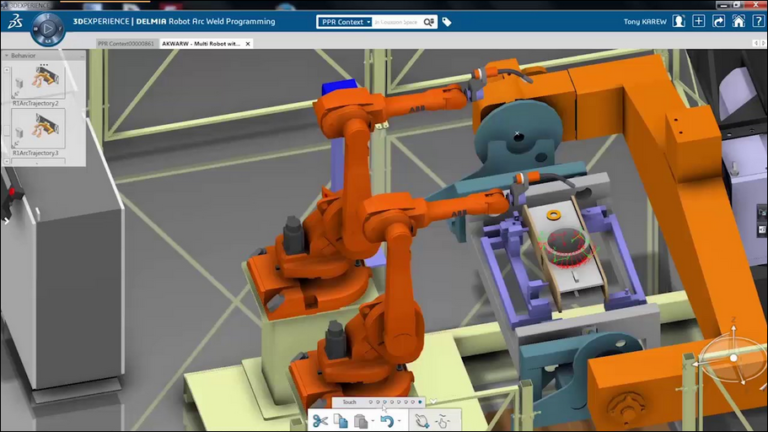 Logiciel robot Delmia Robotics Dassault Systèmes 3DS conception 3D programmation robotique ...