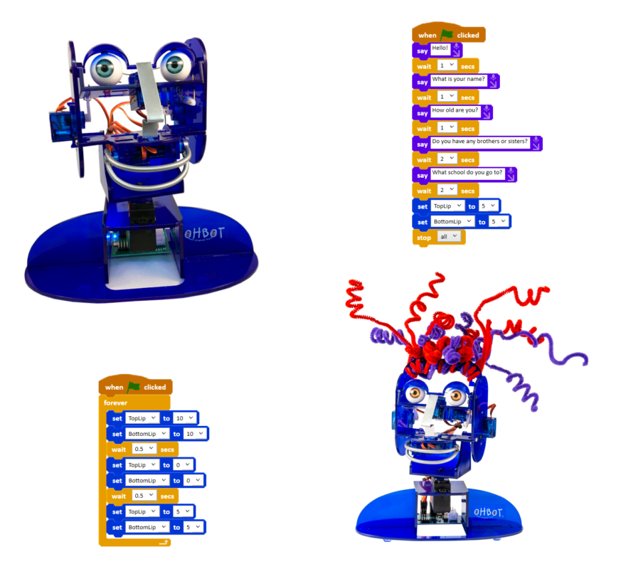 Kit robot éducatif construction programmation tête humanoide Ohbot 2.1 ...