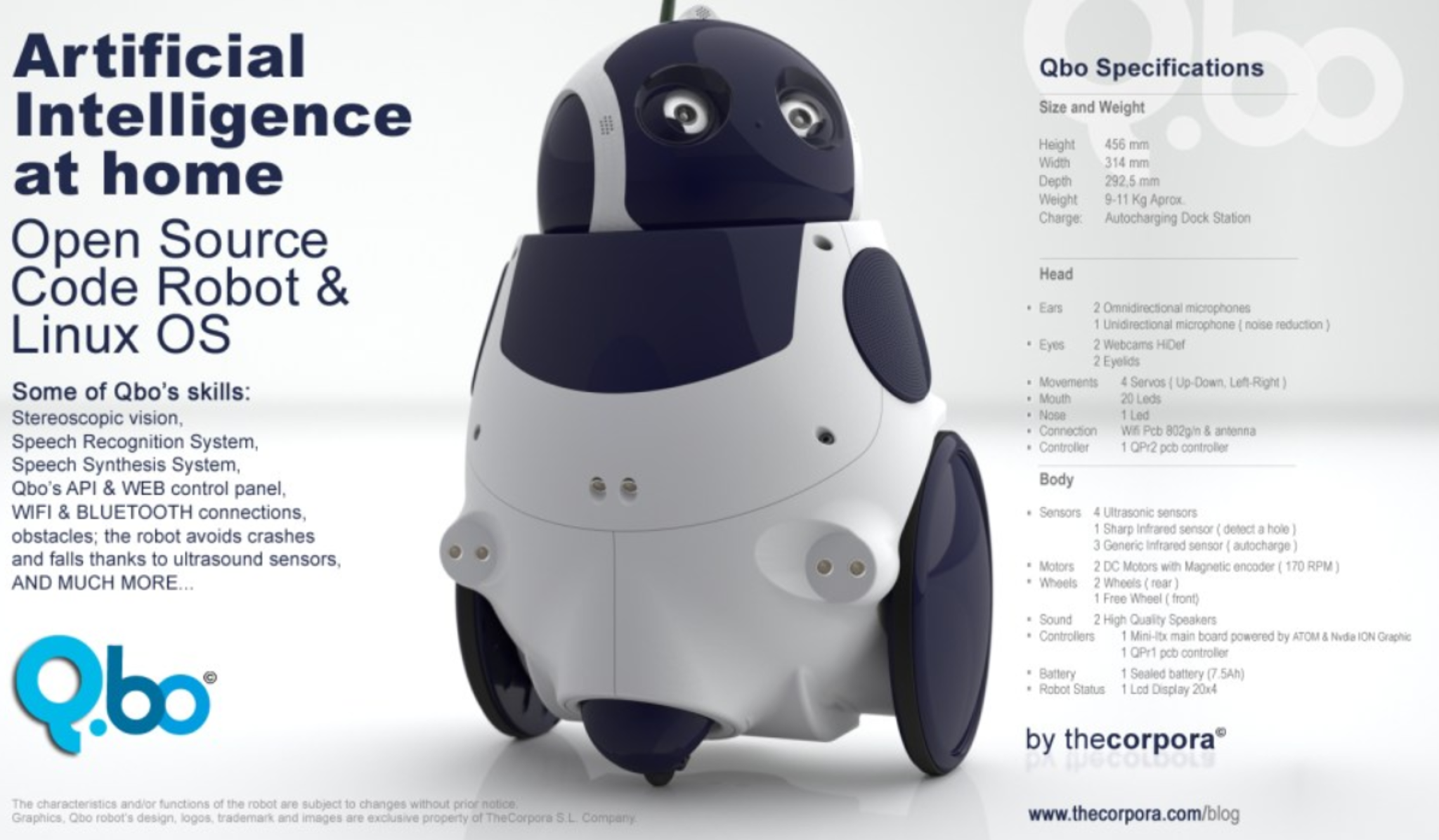 Robot Télécommunication Qbo TheCorpora - Leobotics