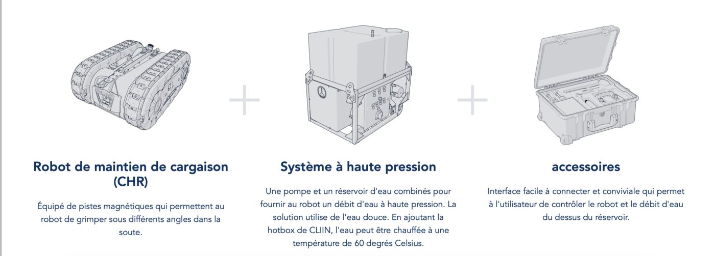 Robot professionnel nettoyage bateaux ports CARGO HOLD CLEANING Cliin Robotics - Leobotics