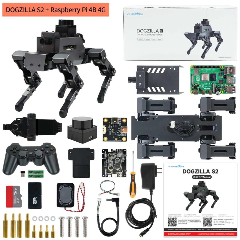 Robot à construire éducatif quadrupède Dogzilla S2 avec Raspberry Pi 4B 4GB Yahboom - Leobotics